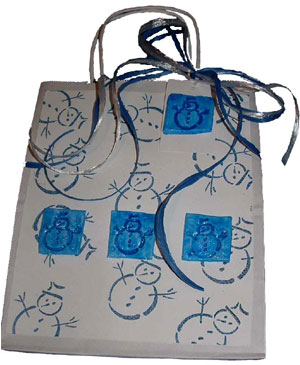 Blue Snowman Giftbag